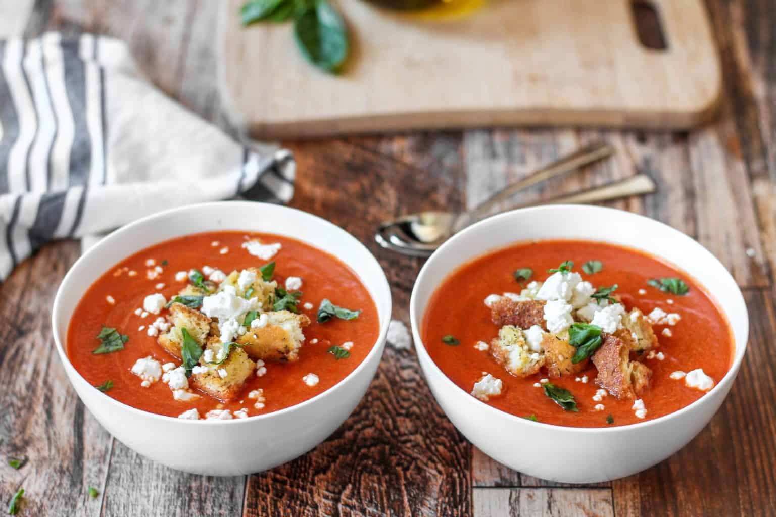 Tomato Bisque with Goat Cheese - A Seasoned Greeting