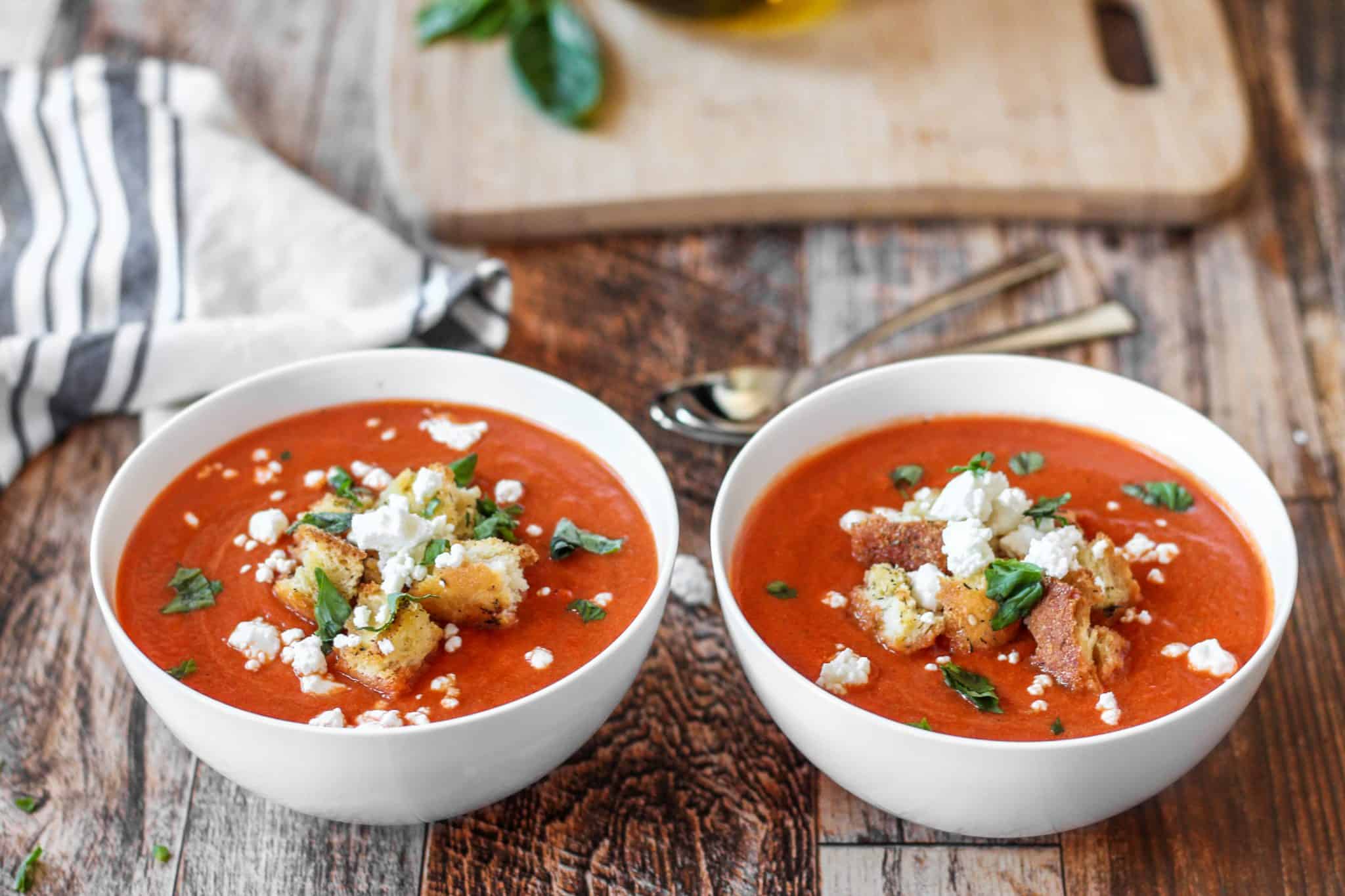 Tomato Bisque with Goat Cheese - A Seasoned Greeting