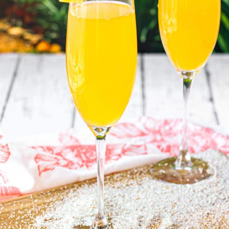 Peach Mimosa - A Seasoned Greeting - A tropical mimosa for brunch