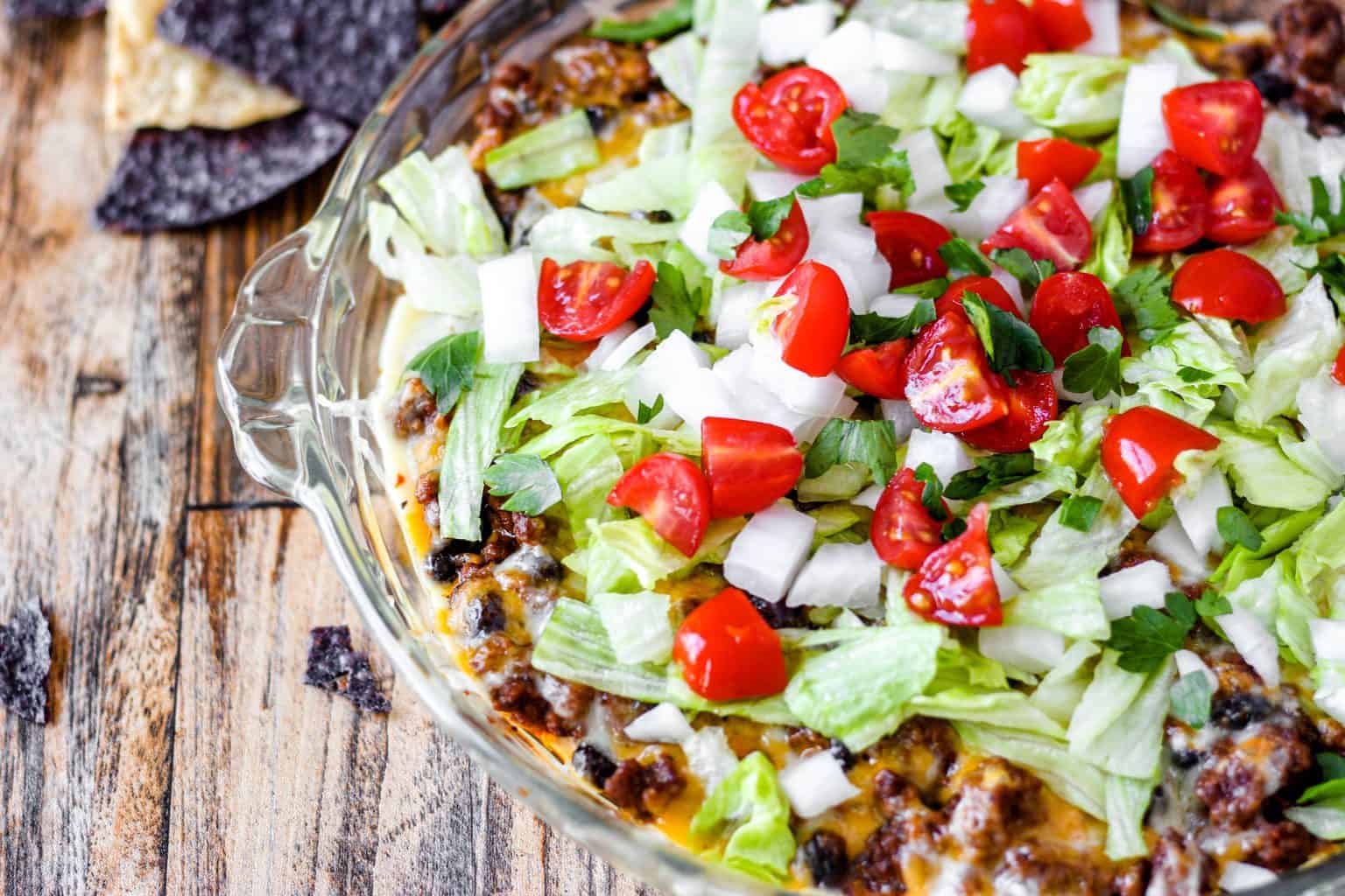 Hot Taco Dip - A Seasoned Greeting - Cheesy and Filling!