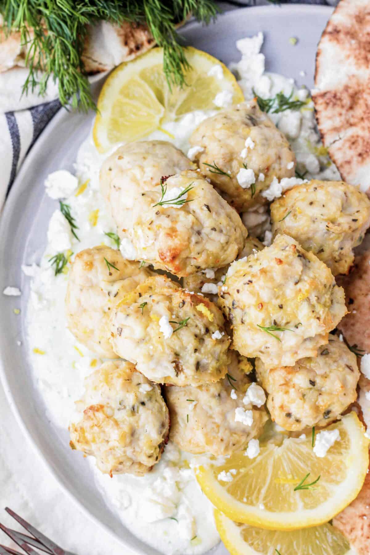 Greek Chicken Meatballs - A Seasoned Greeting