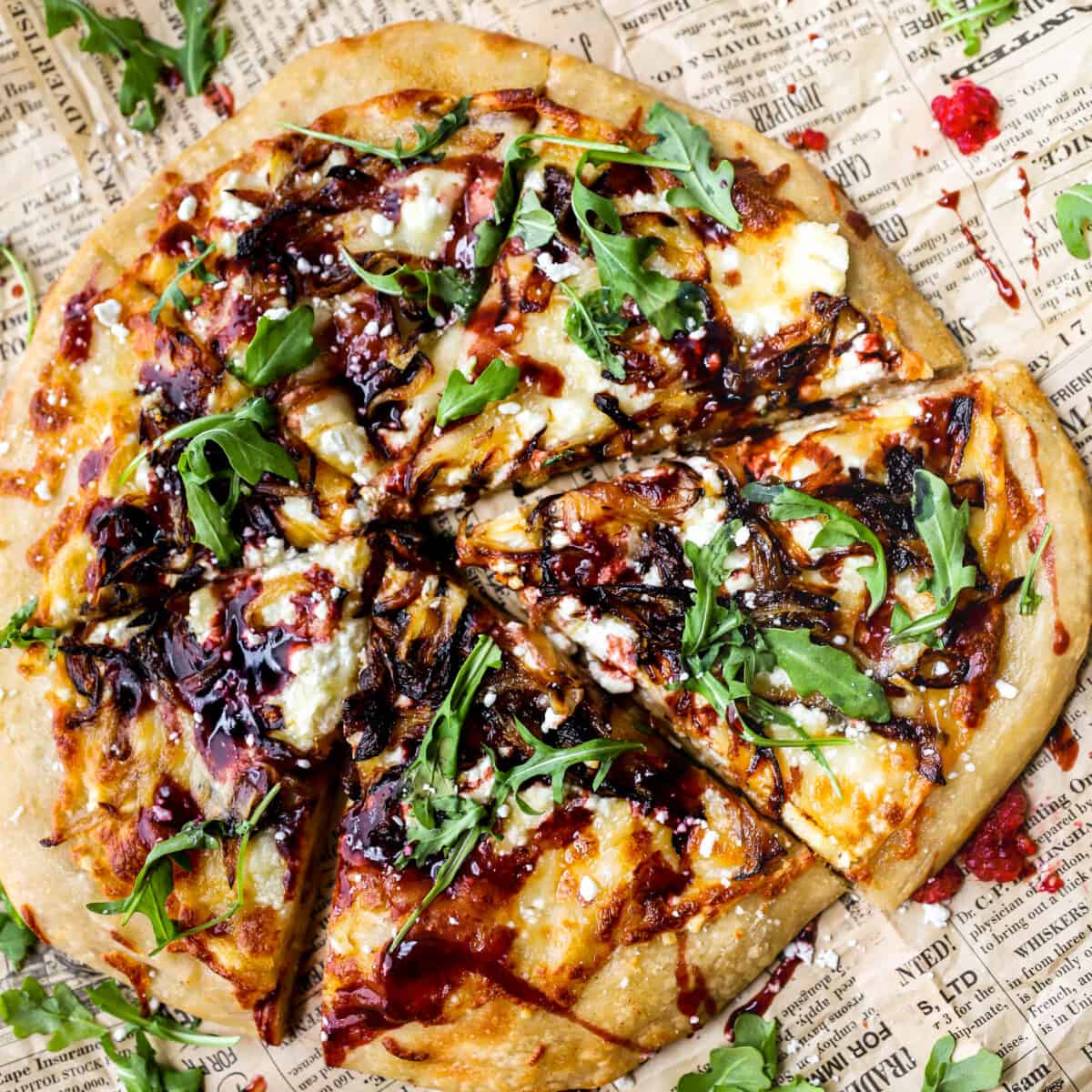 Goat Cheese and Onion Pizza - A Seasoned Greeting
