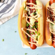 Blue Cheese Hot Dogs - A Seasoned Greeting