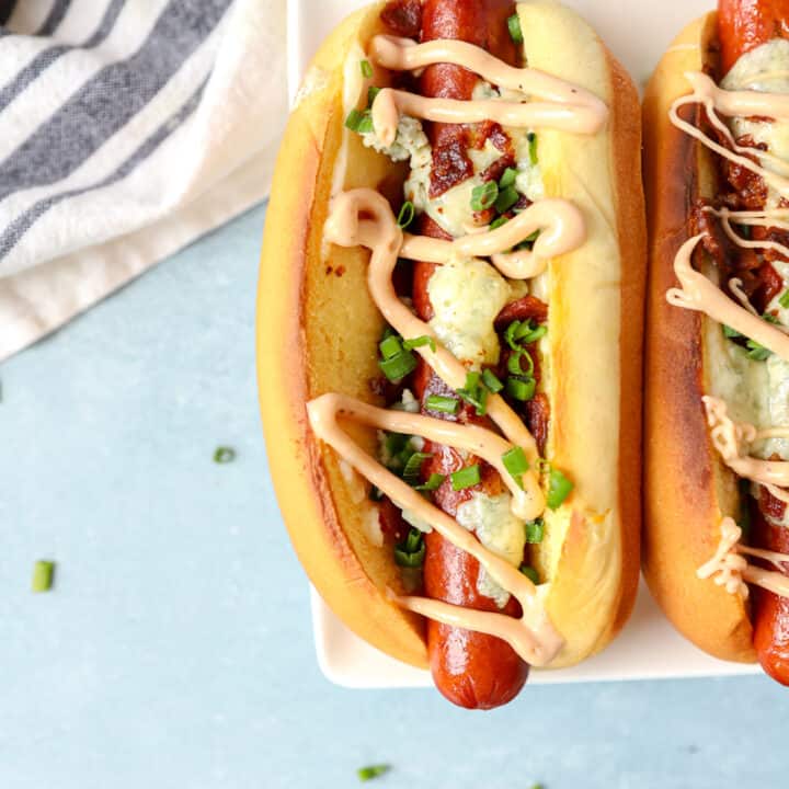 Blue Cheese Hot Dogs - A Seasoned Greeting