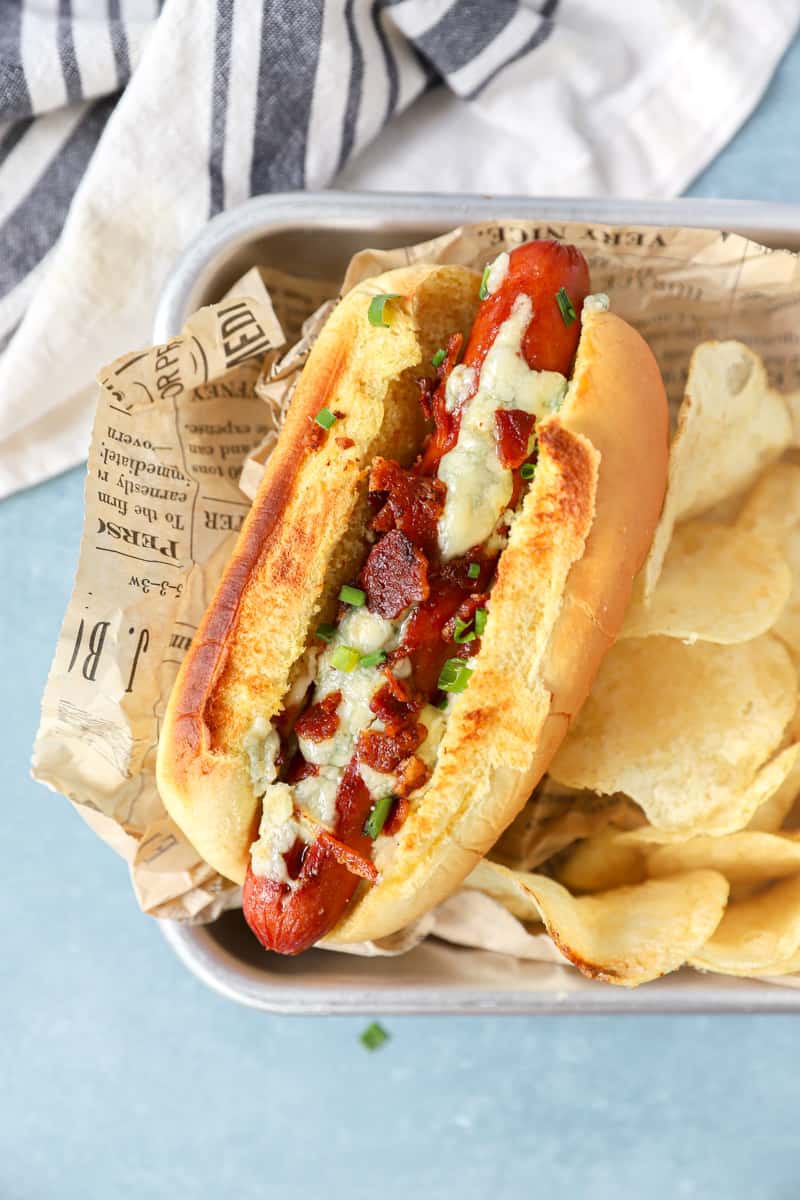 Blue Cheese Hot Dogs - A Seasoned Greeting
