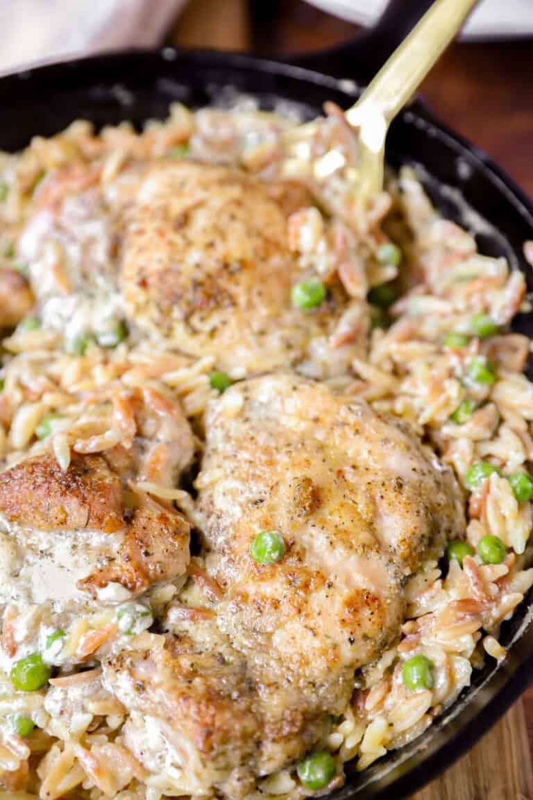 Chicken Orzo Pasta Bake - A Seasoned Greeting